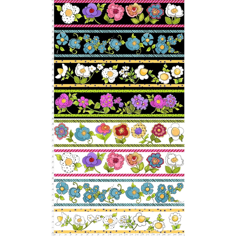 Flower Girl Borders Fabric Panel - Walmart.com