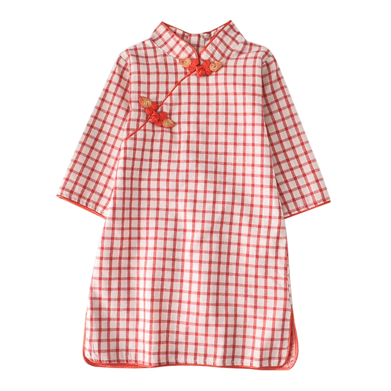 Flower Girl Dress Elegant Vintage Toddler Baby Floral Cartoon Cheongsam ...