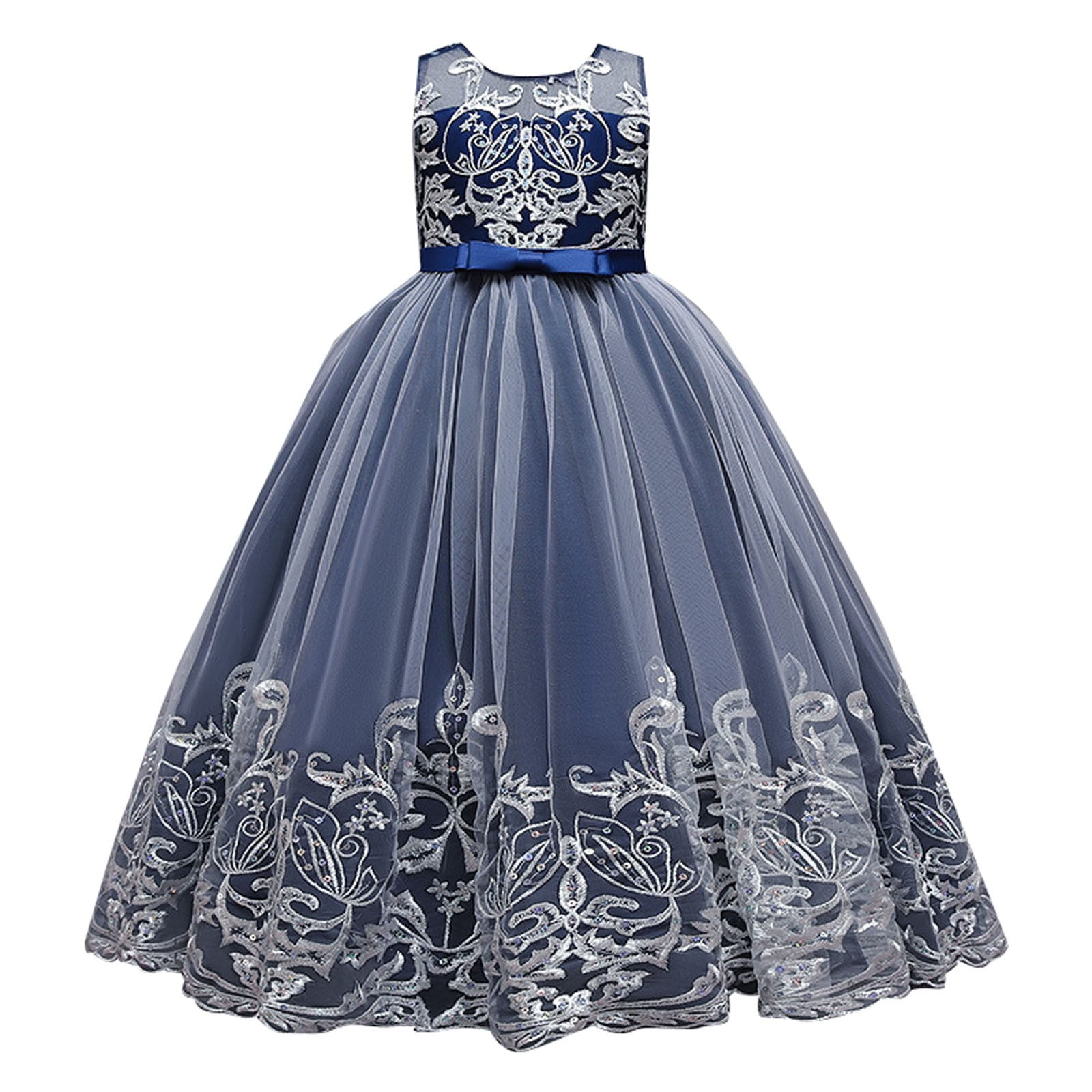 KDFJPTH Flower Girl Lace Dress For Kids Wedding Bridesmaid Pageant ...