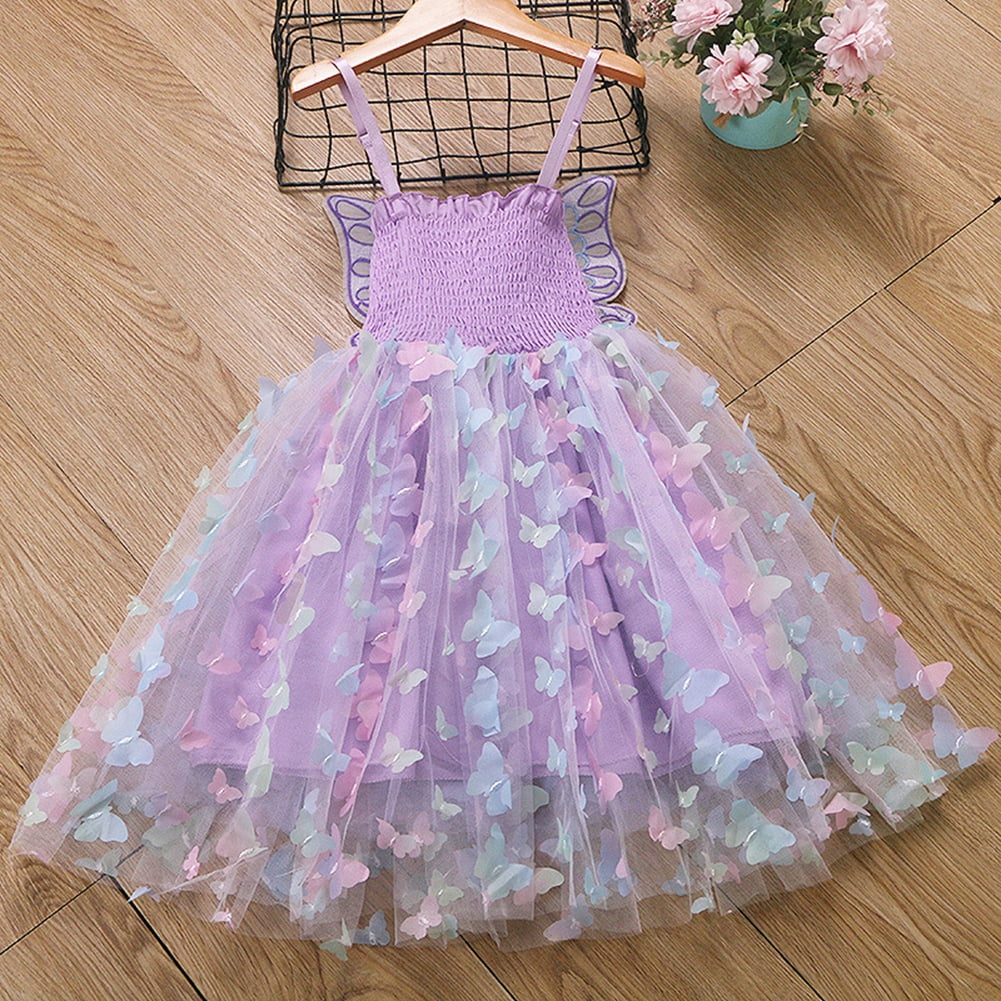 Flower Girls Birthday Party Dress Butterfly/Mermaid Mesh Tulle Princess ...