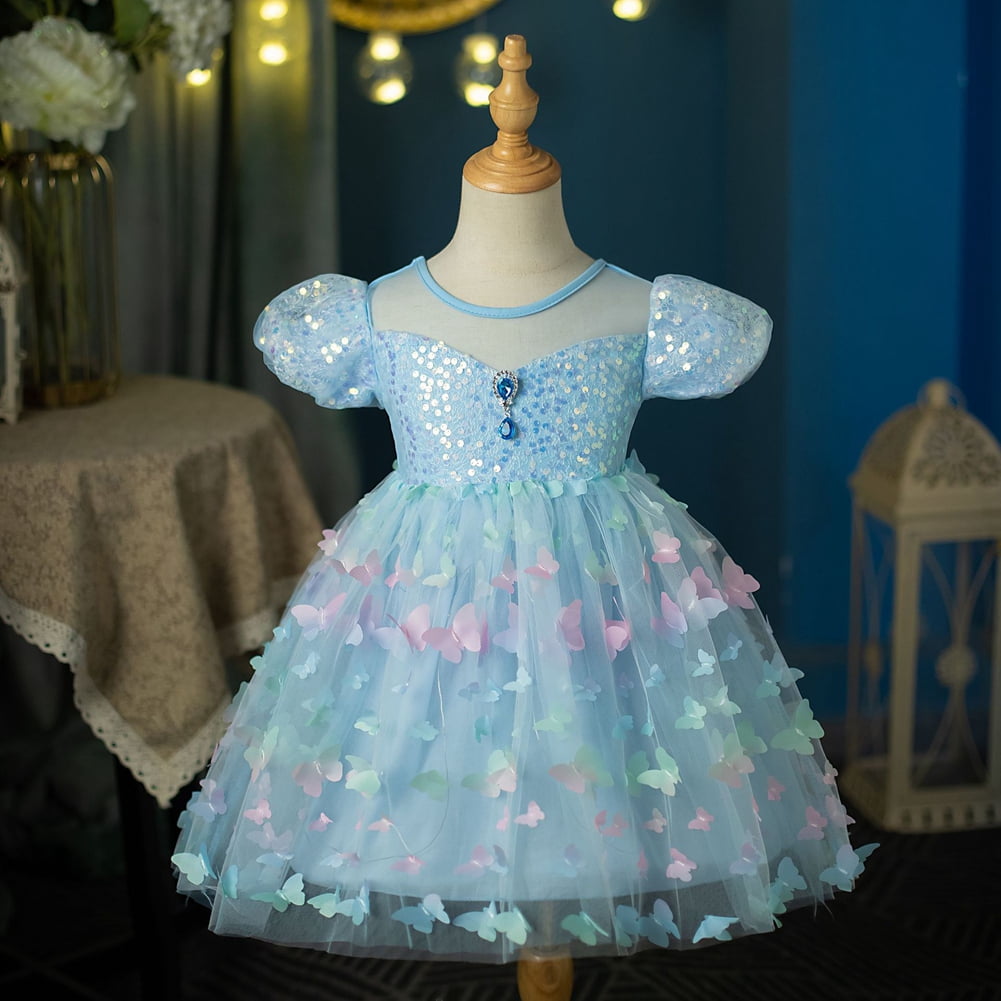 Flower Girls Birthday Party Dress Butterfly/Mermaid Mesh Tulle Princess ...