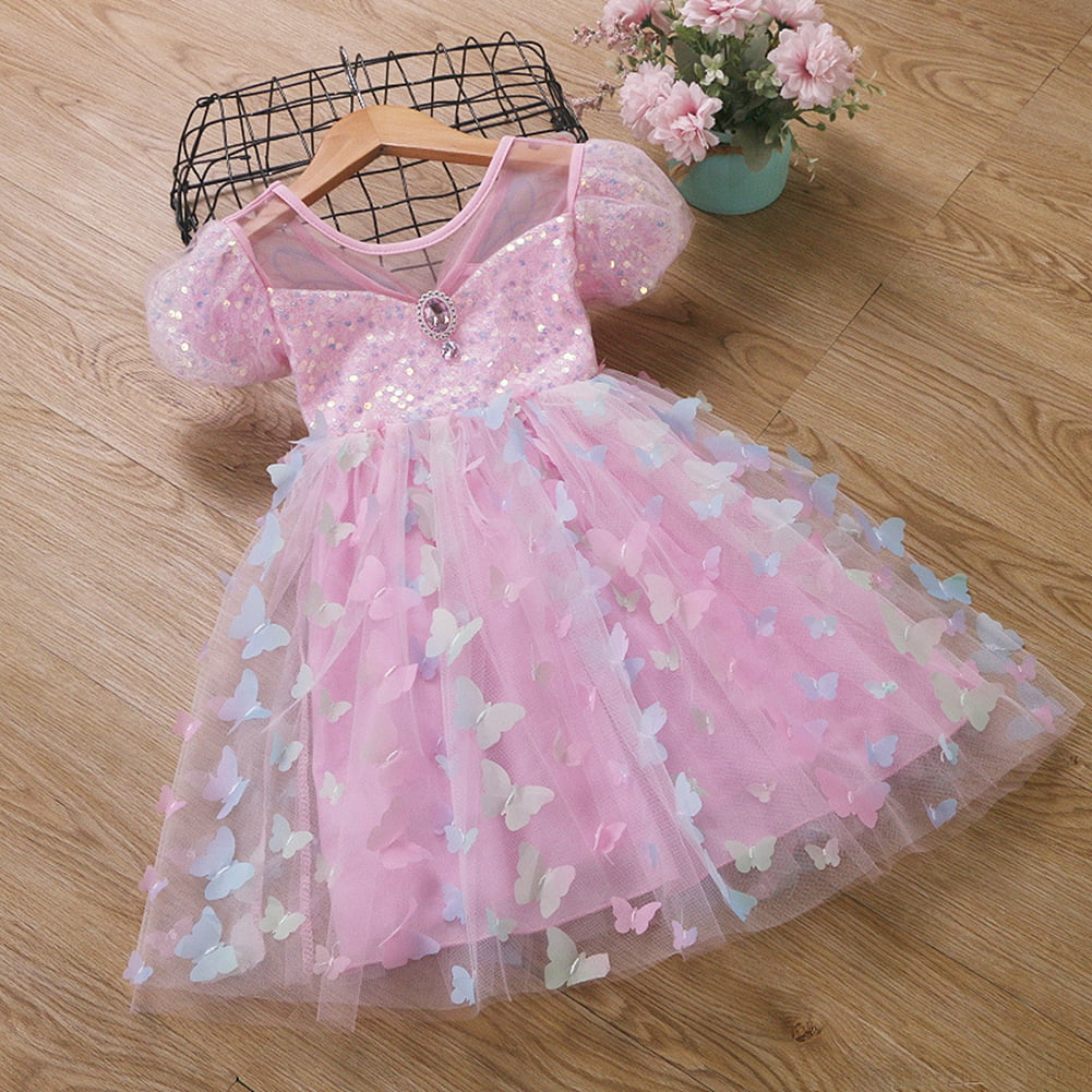 Flower Girls Birthday Party Dress Butterfly/Mermaid Mesh Tulle Princess ...