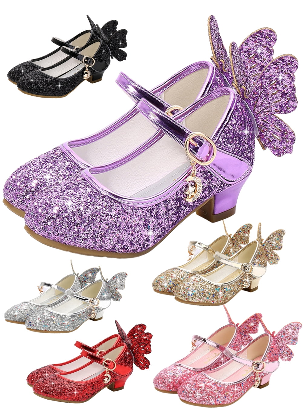 Flower Girls Crystal Bling Princess Shoes Fashion Bow-Knot Perform ...