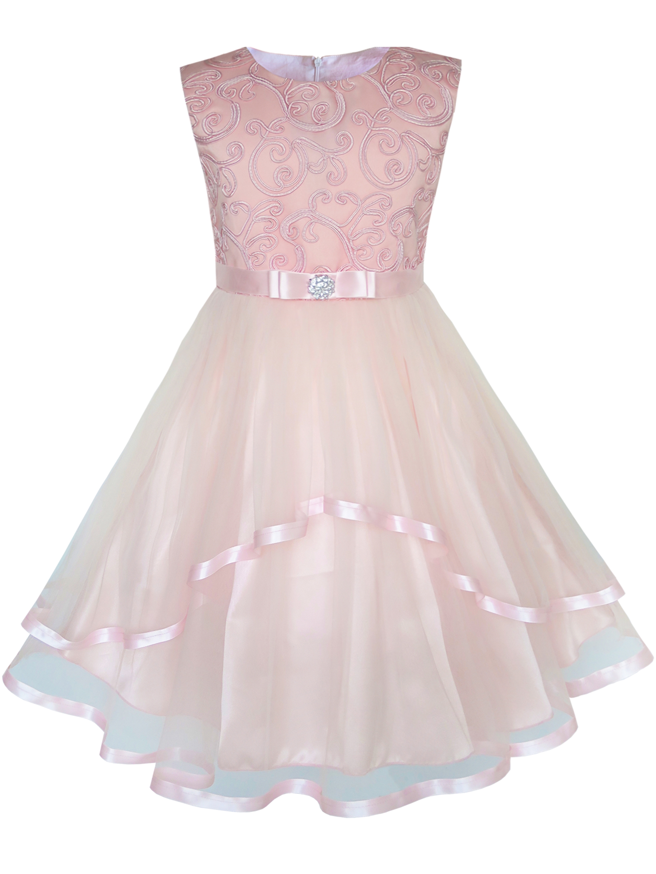 Ekidsbridal V-Back Satin Tulle Flower Girl Dress for Wedding Guest ...