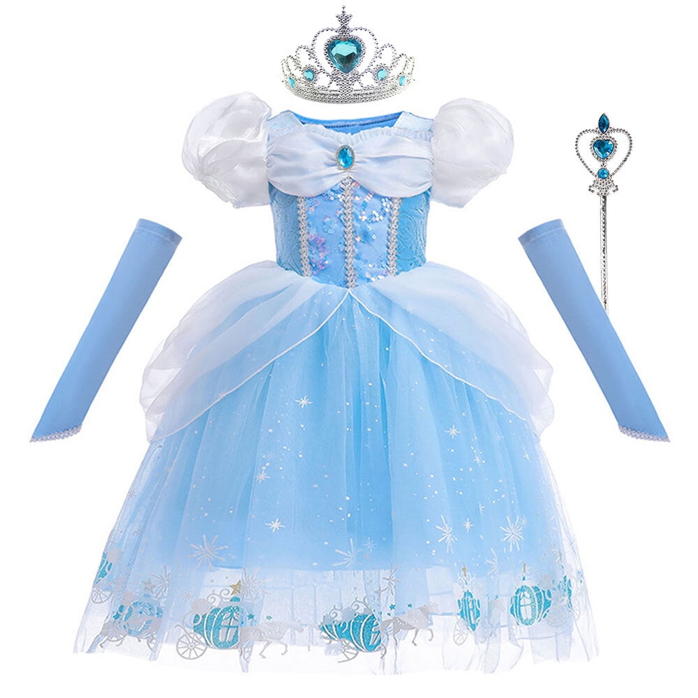Flower Girls Elsa Princess Dress Fairy Costume Birthday Cosplay Party ...