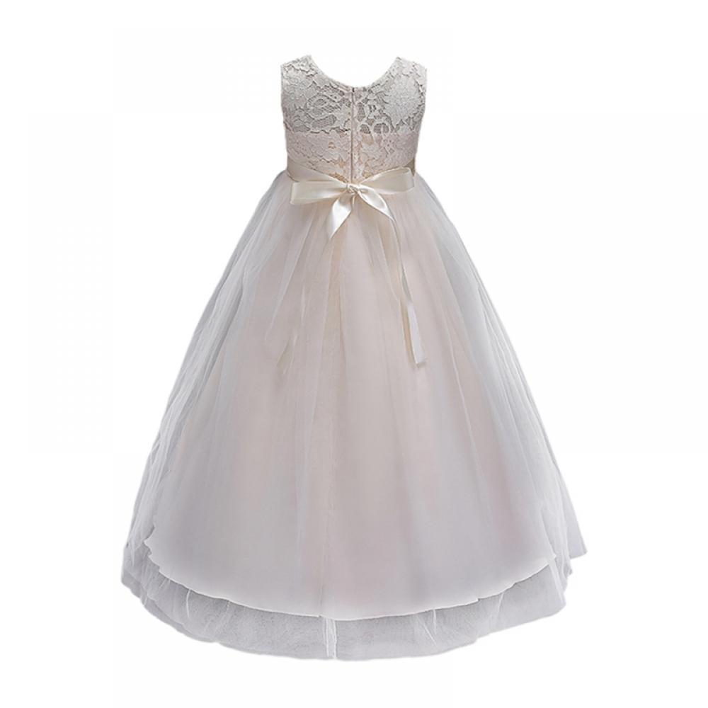 Flower Girls Maxi Dress Bridesmaid Wedding Pageant Party Princess ...
