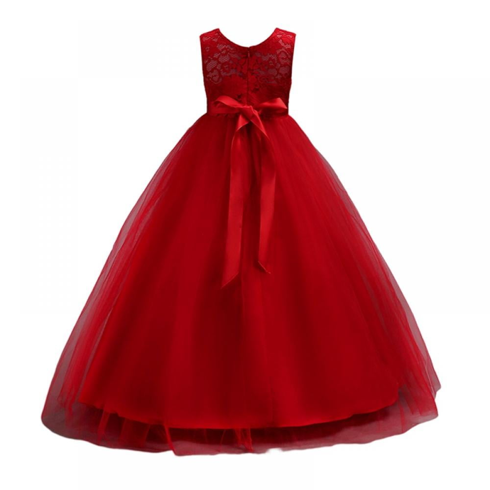 Flower Girls Maxi Dress Bridesmaid Wedding Pageant Party Princess