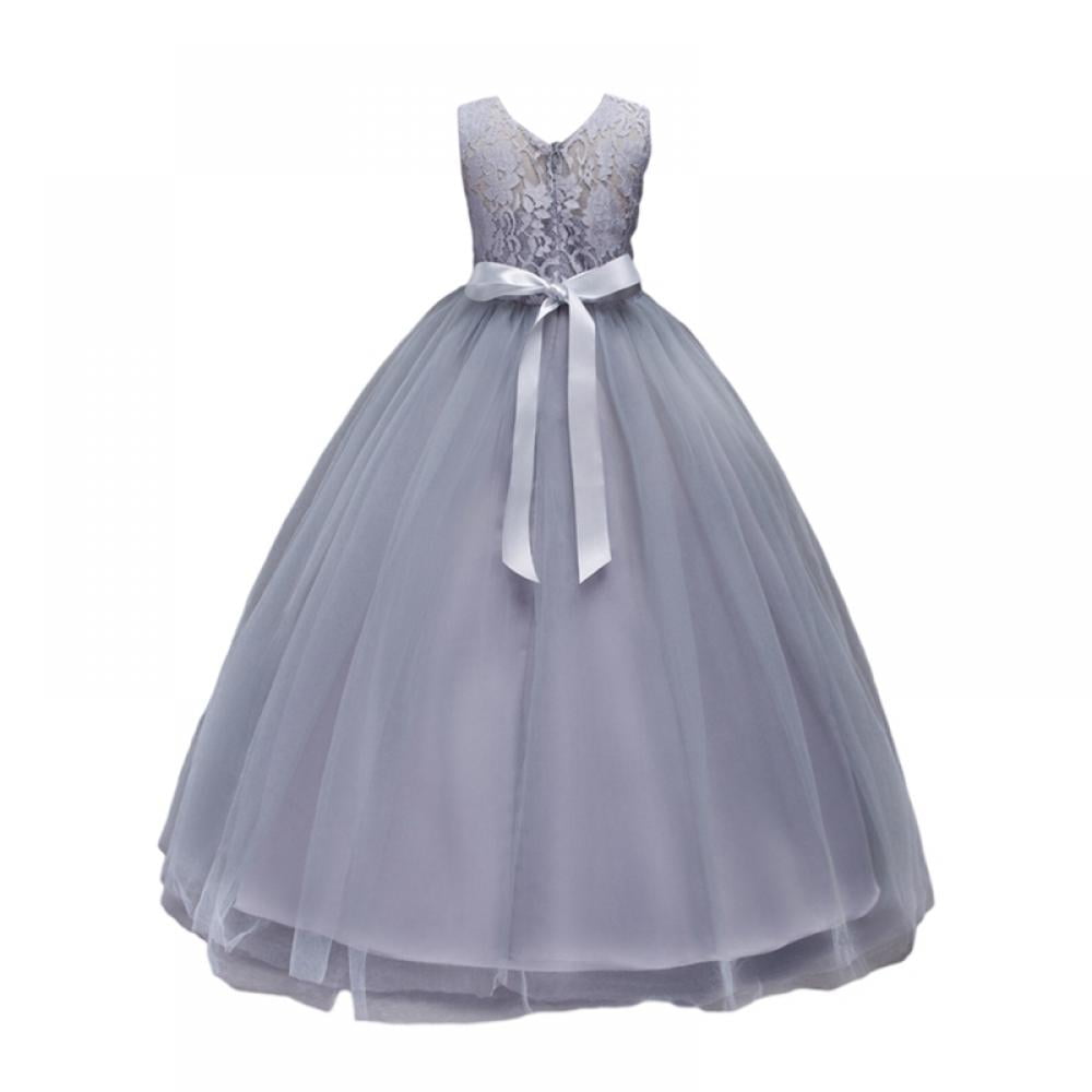 Flower Girls Maxi Dress Bridesmaid Wedding Pageant Party Princess