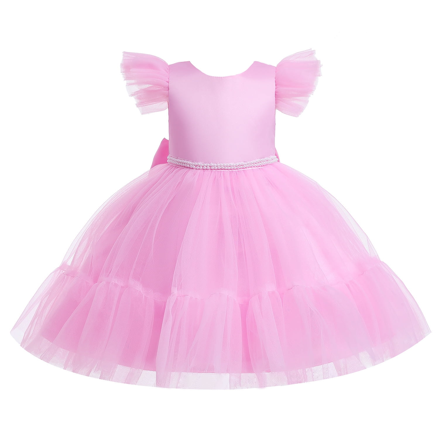 Flower Girls Princess Dress Pearl Wedding Birthday Fancy Costume Party ...