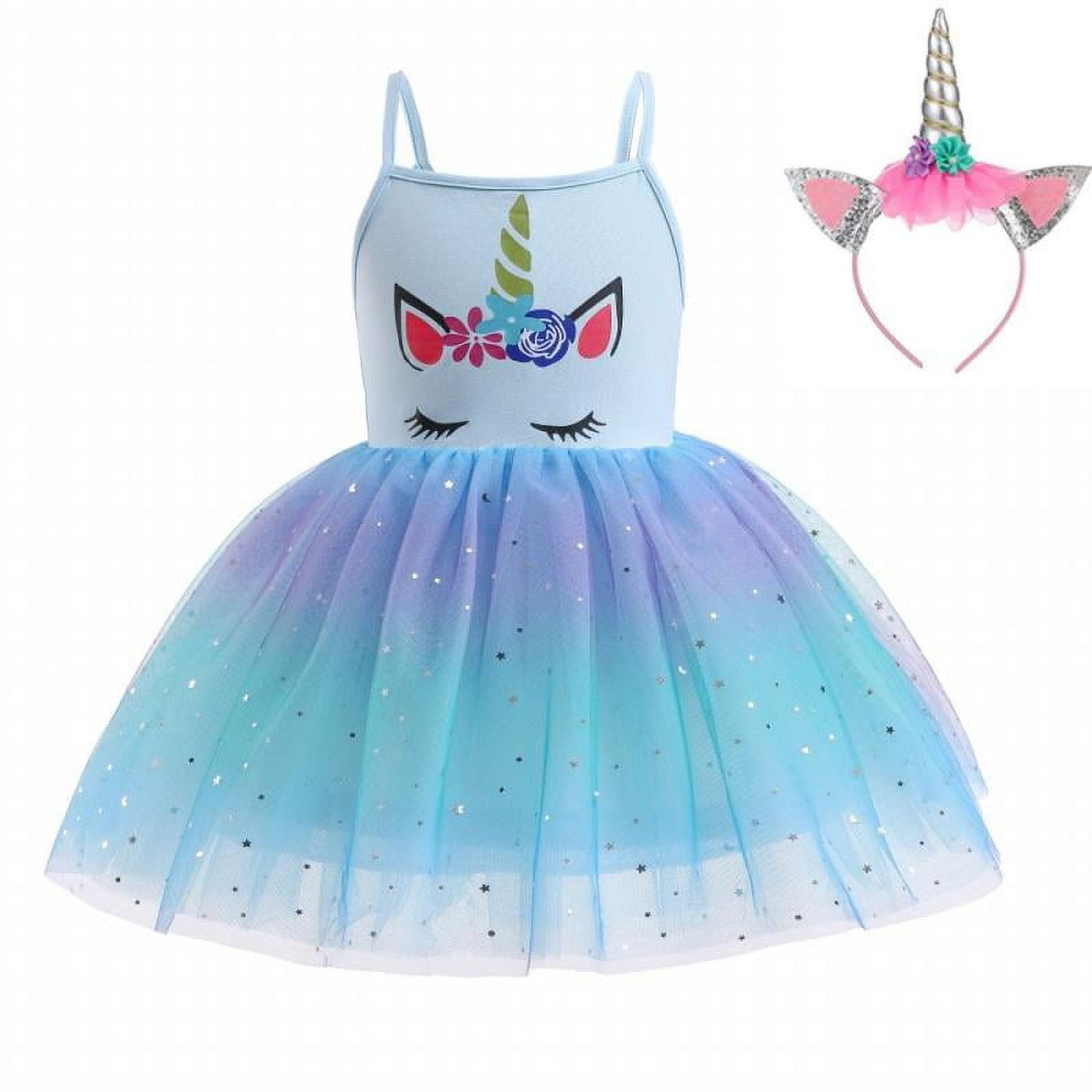 Flower Girls Unicorn Costume Pageant Princess Party Dress - Walmart.com