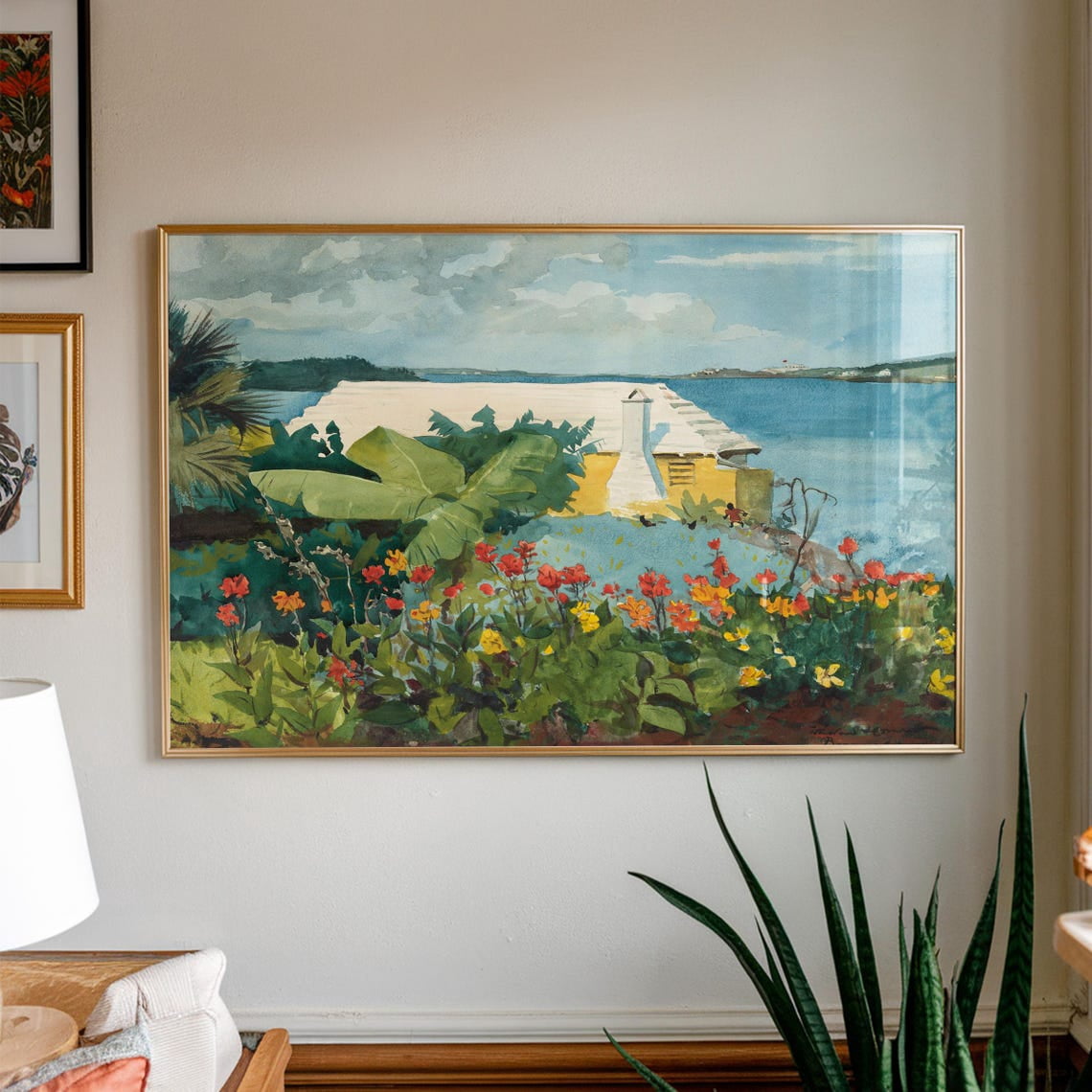 Flower Graden In Bermuda By Winslow Homer, Coastal Vintage Art Poster ...