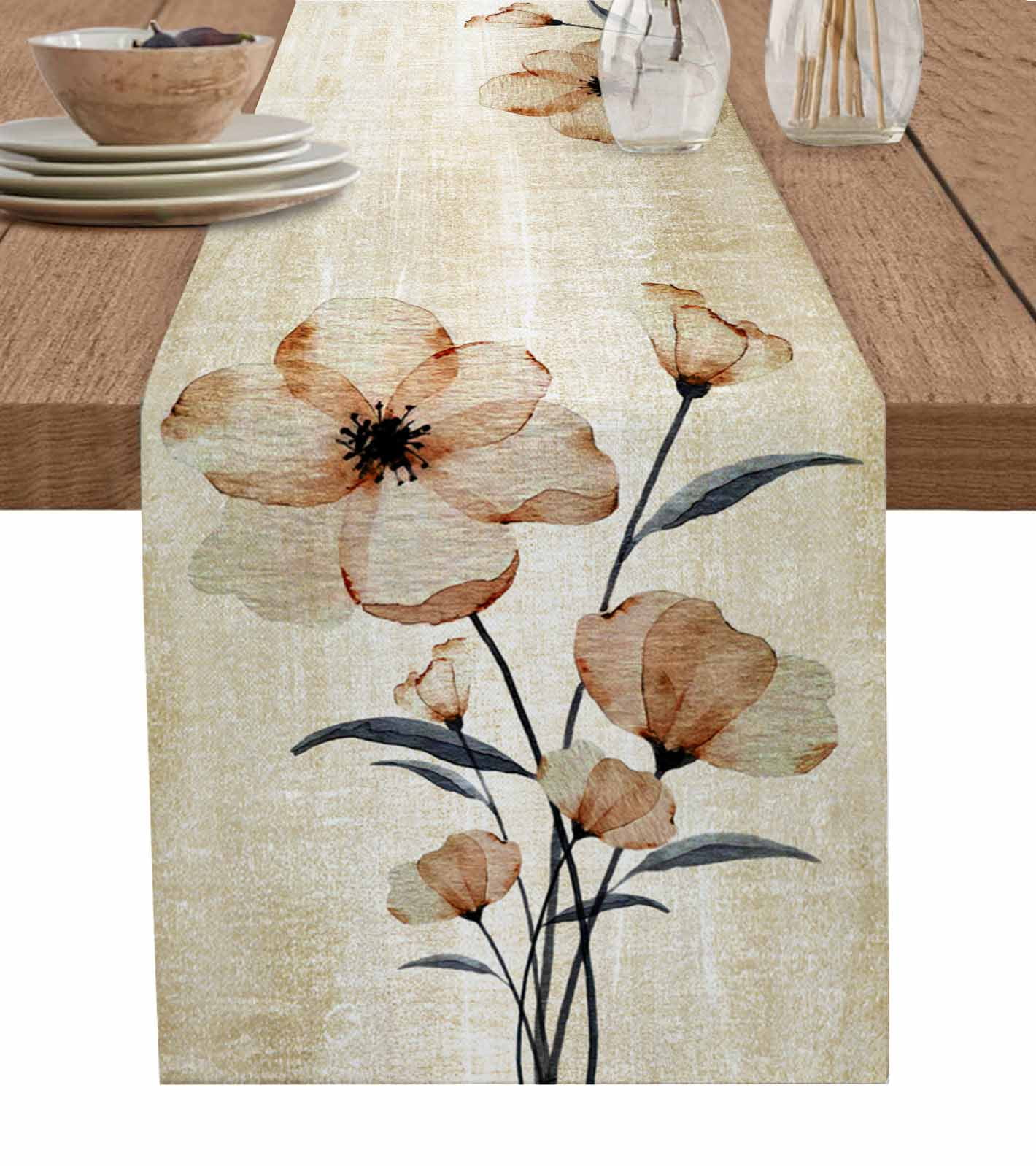 Flower Gradient Overlay Table Runner ration Home r Dinner Table ration ...