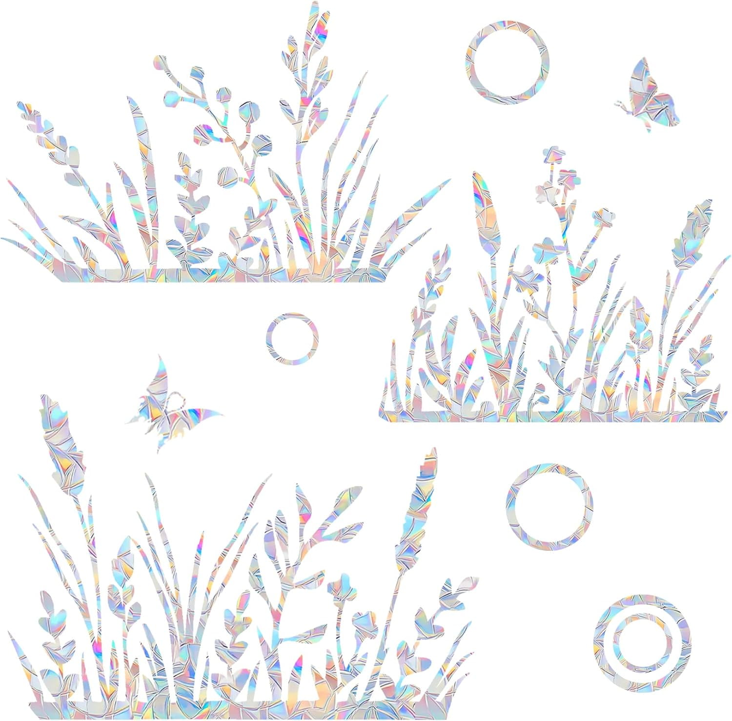 Flower and Grass Window Decals for Bird Strike Prevention - Reusable ...