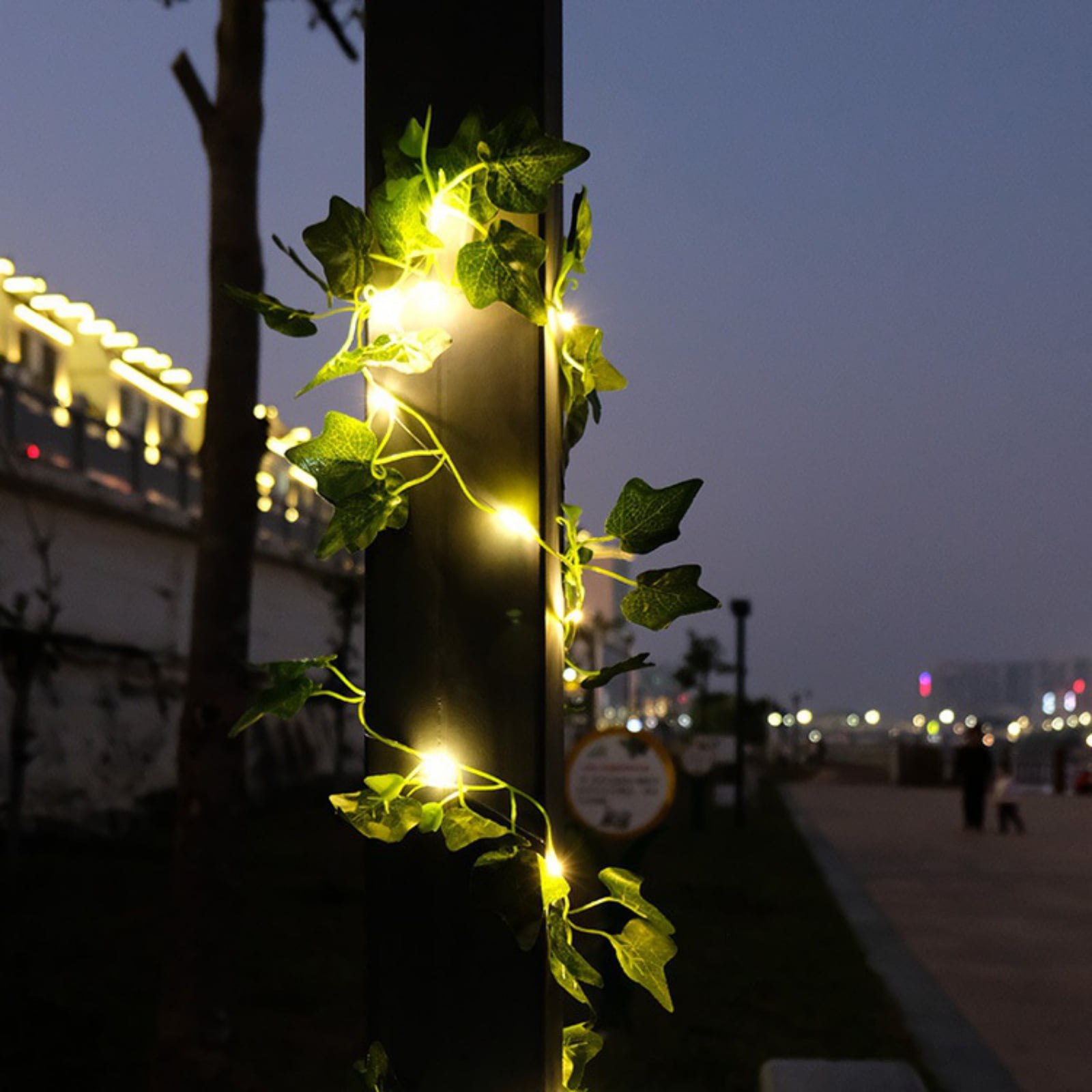 Flower Green Leaf String Lights Artificial Vine Fairy Lights Battery ...