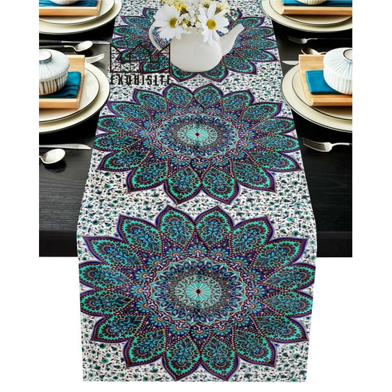 Flower Green Plant Retro Table Runner ration Home r Dinner Table ration ...