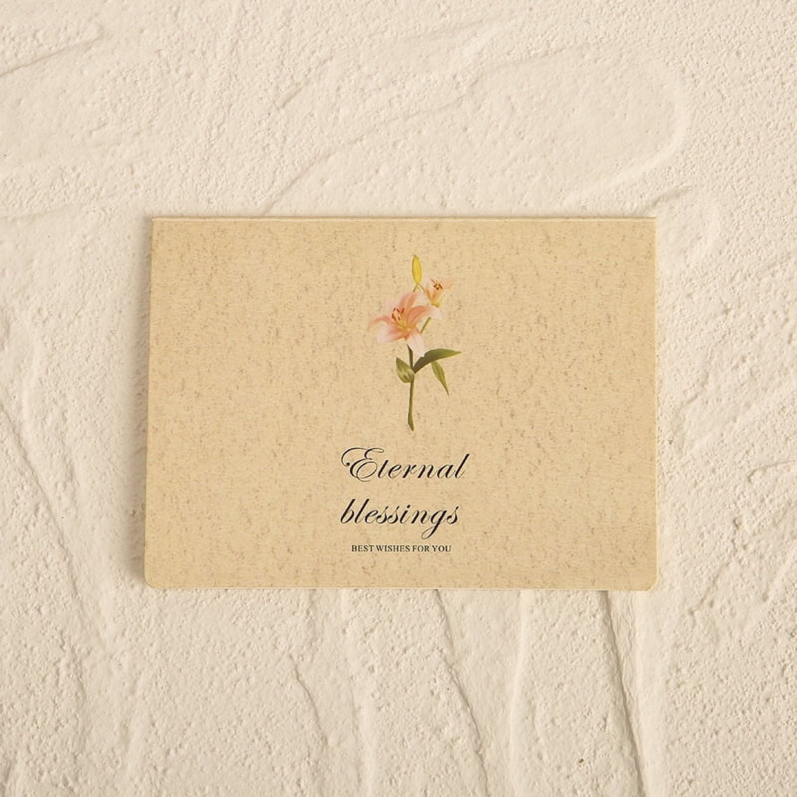 Flower Greeting Card Leaf Wishes Card Vintage Birthday Valentine's Day ...