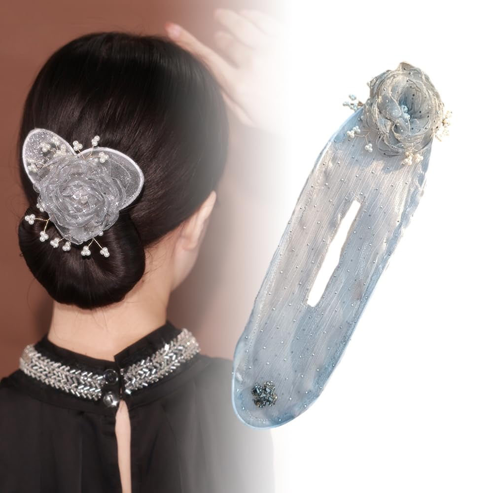 Flower Hair Bun Roller, Twist Hairstyle Bun Hair Clip, Lazy Curler Hair ...