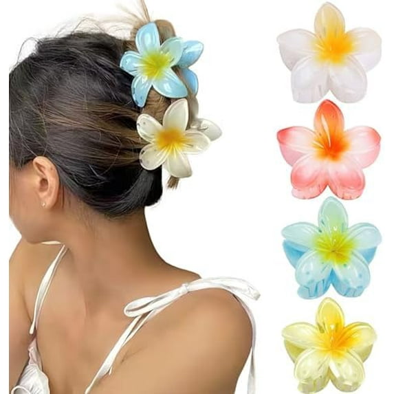 Flower Hair Claw Clips-4PCS Large Claw Clips for Thick Hair, Hold ...
