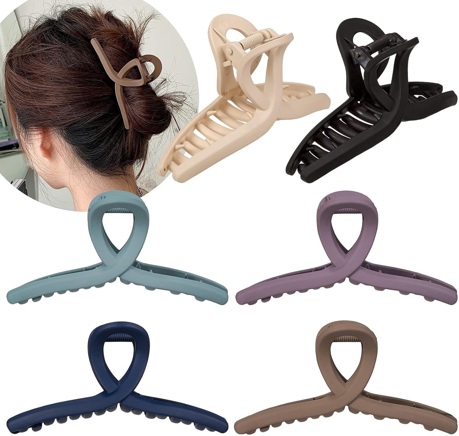Flower Hair Clip Big Flower Claw Clips 9 Pack for Women Girls Cute ...
