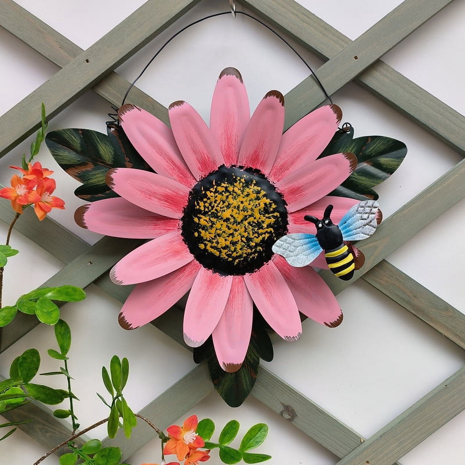 Flower Hanging Wall Decor 3D Wall Art Decor Metal Wall Hanging ...
