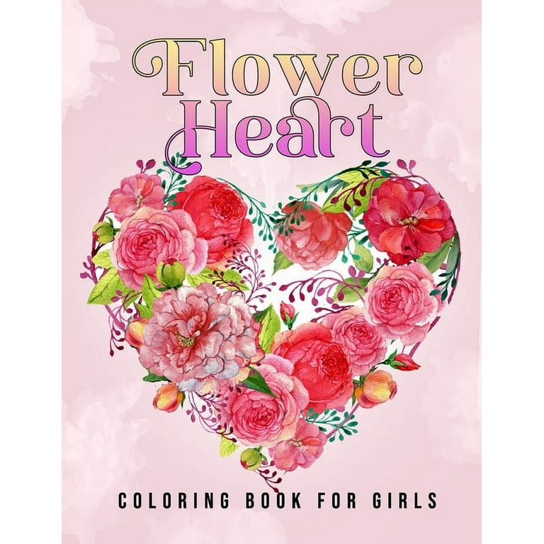 flower and heart coloring pages