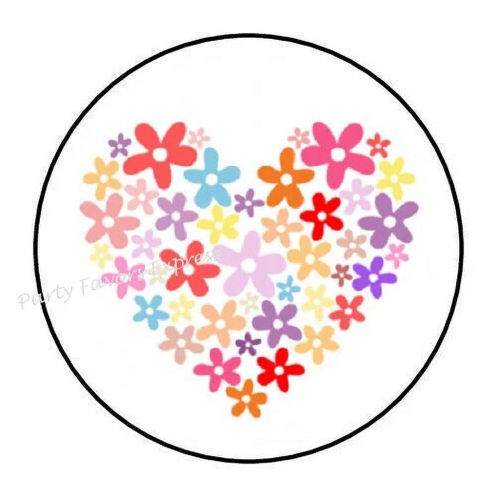 Flower Heart Stickers Party Favors Phone Decal Water Bottle Stickers ...