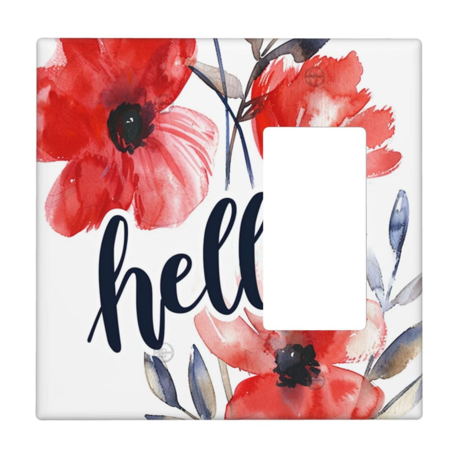 Flower Hello Daisy Switch Cover Decorative Wall Plate / 2-Gang 1-Decor ...