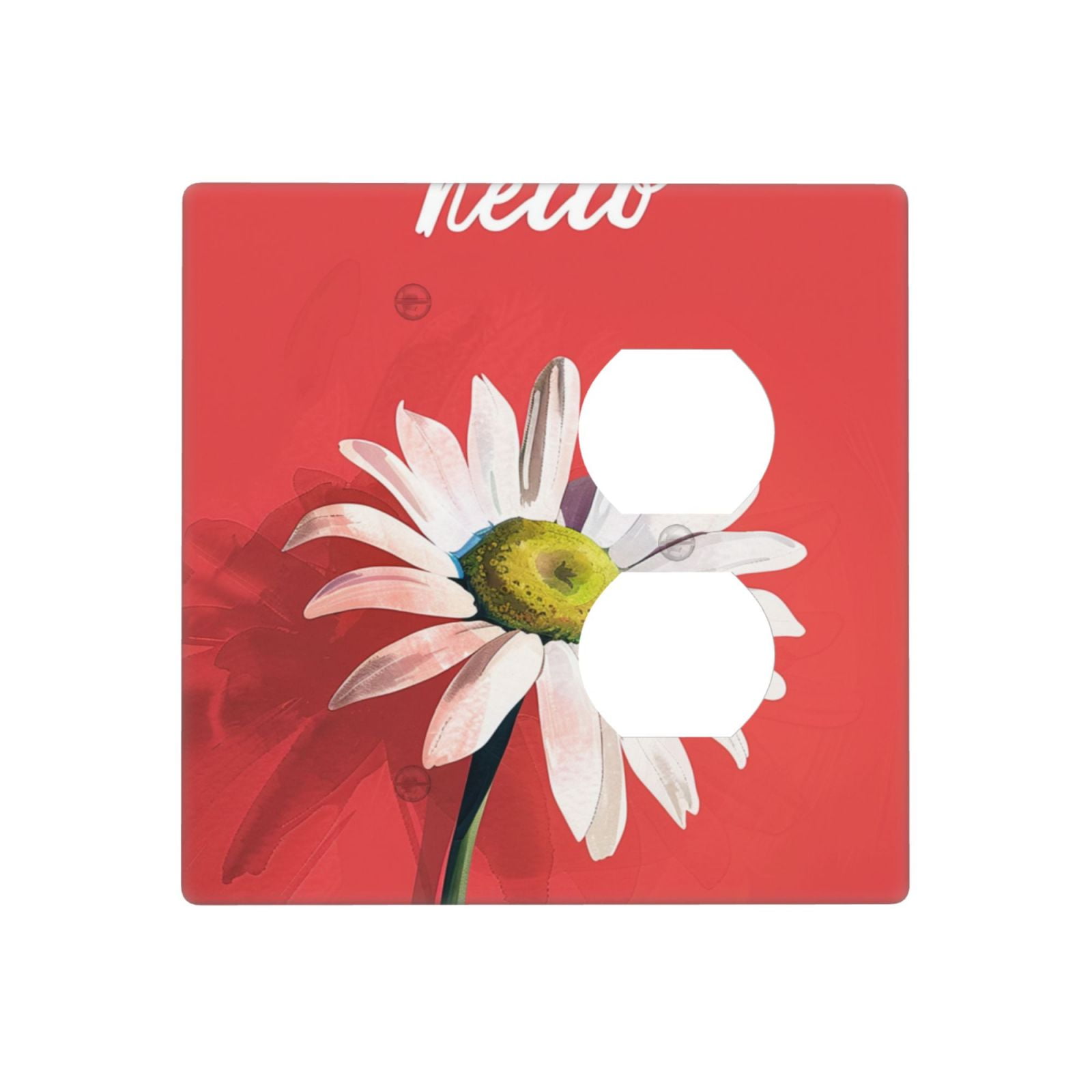 Flower Hello Daisy Switch Cover Decorative Wall Plate / 2-Gang 1-Duplex ...