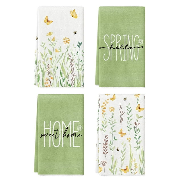 Sm:)e Flowers Sweet Home Spring Kitchen Dish Towels, 18x26 Inch ...