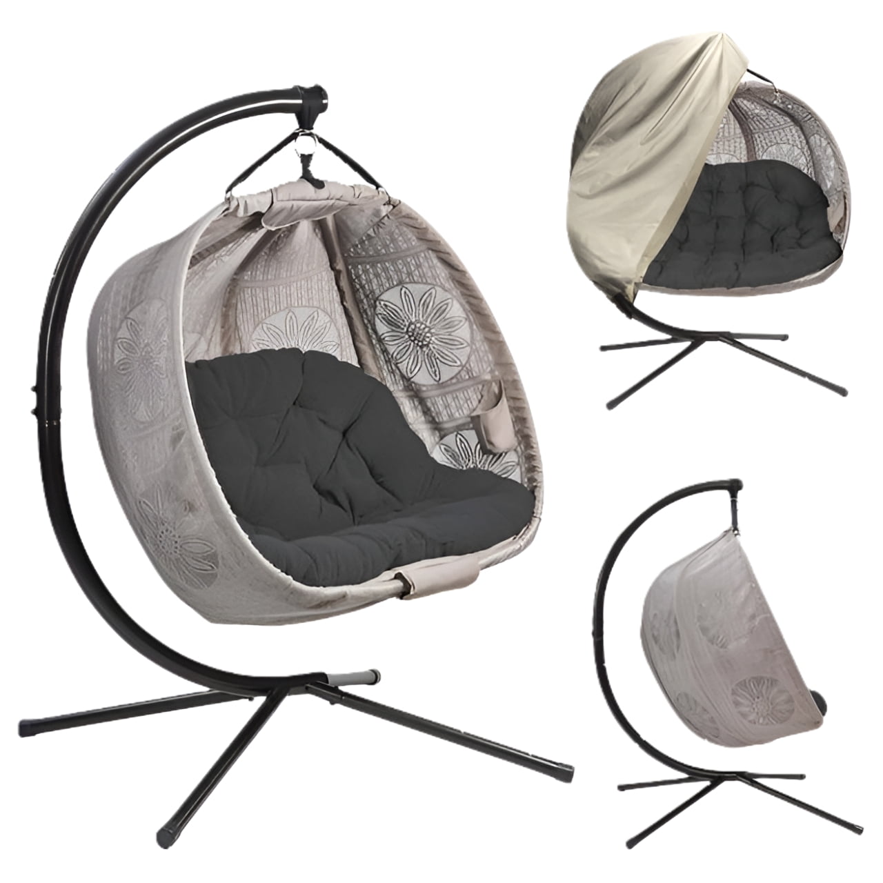 Flower House Deep Seat Boho Outdoor Modern Couch, Pumpkin Loveseat with ...