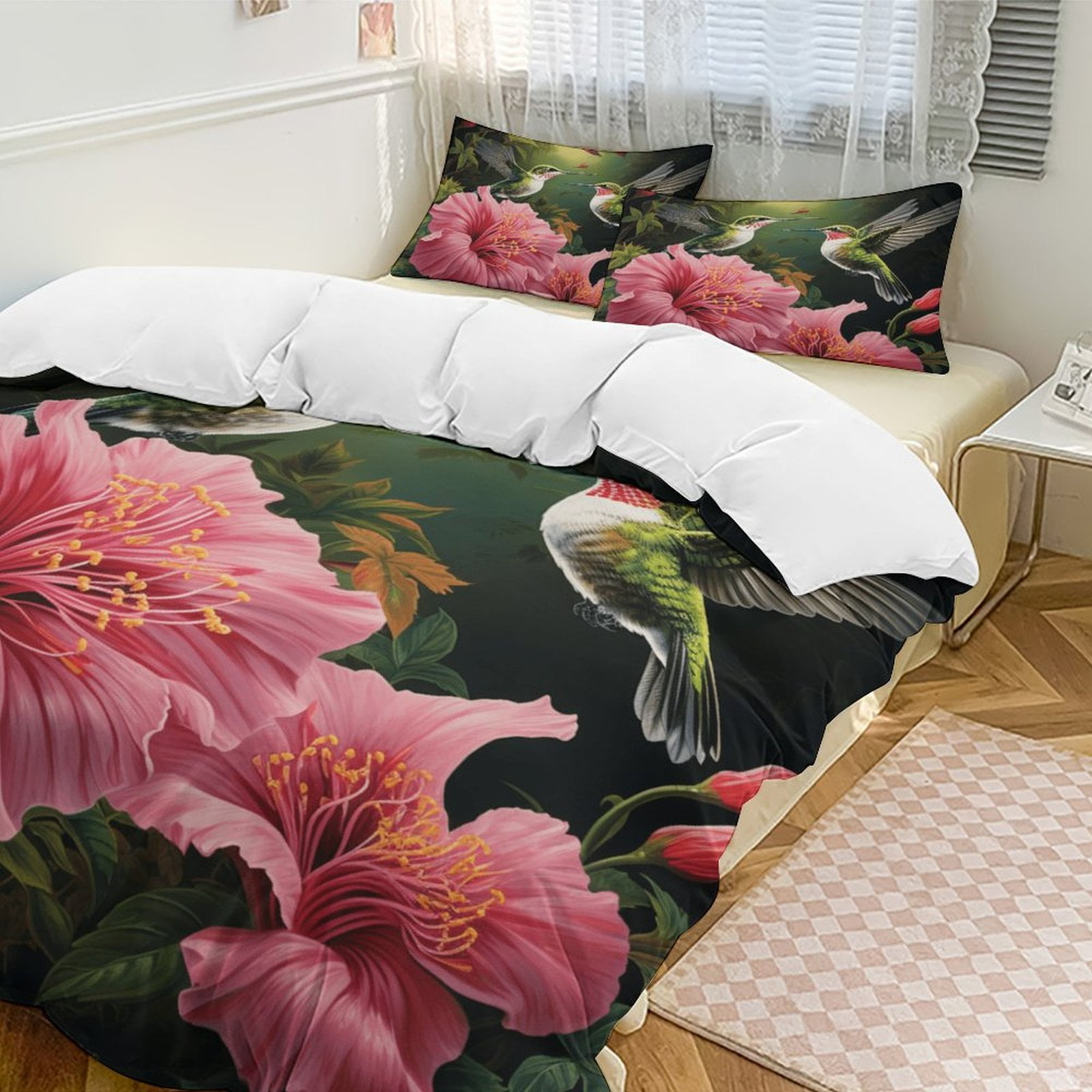 Flower Hummingbird 3D Duvet Cover Set Quilt Cover Theme of Kid Boy Girl ...