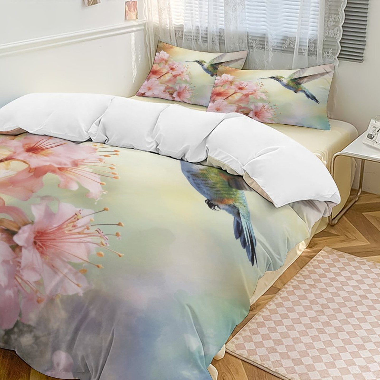 Flower Hummingbird 3D Duvet Cover Set Quilt Cover Theme of Kid Boy Girl ...