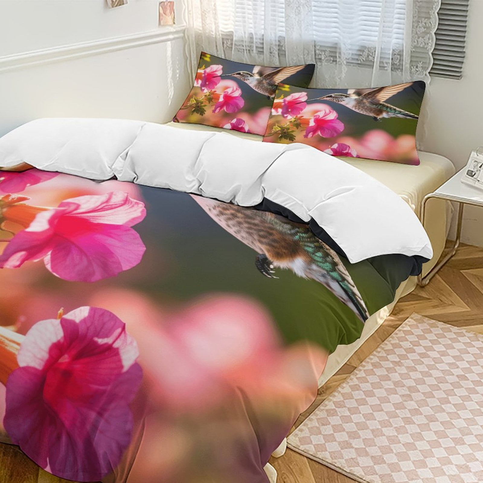 Flower Hummingbird 3D Duvet Cover Set Quilt Cover Theme of Kid Boy Girl ...
