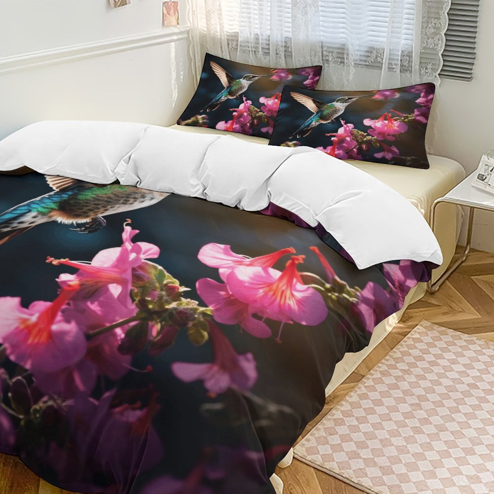 Flower Hummingbird 3D Duvet Cover Set Quilt Cover Theme of Kid Boy Girl ...
