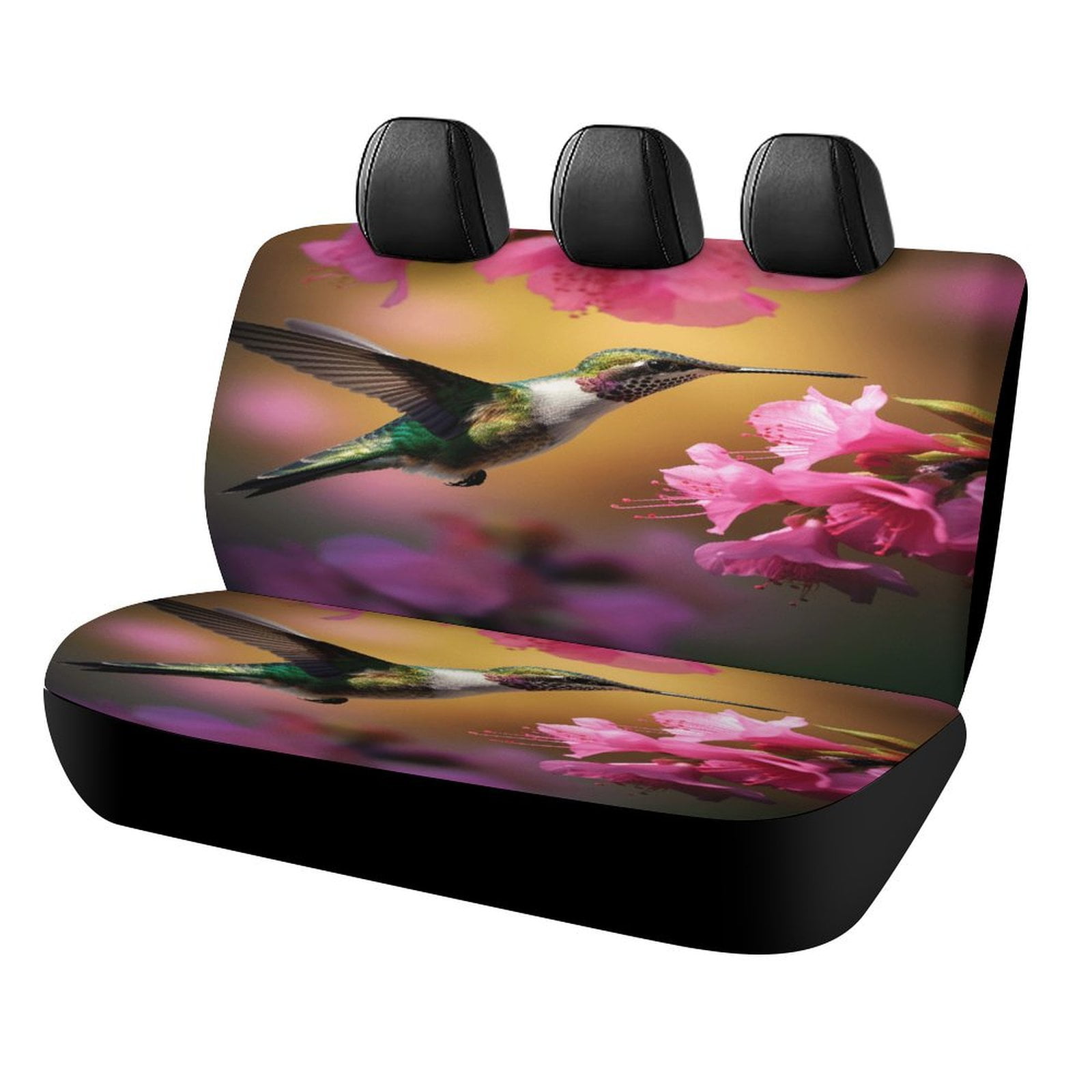 Flower Hummingbird Rear Seat Covers, Car Backseat Protector, Universal ...
