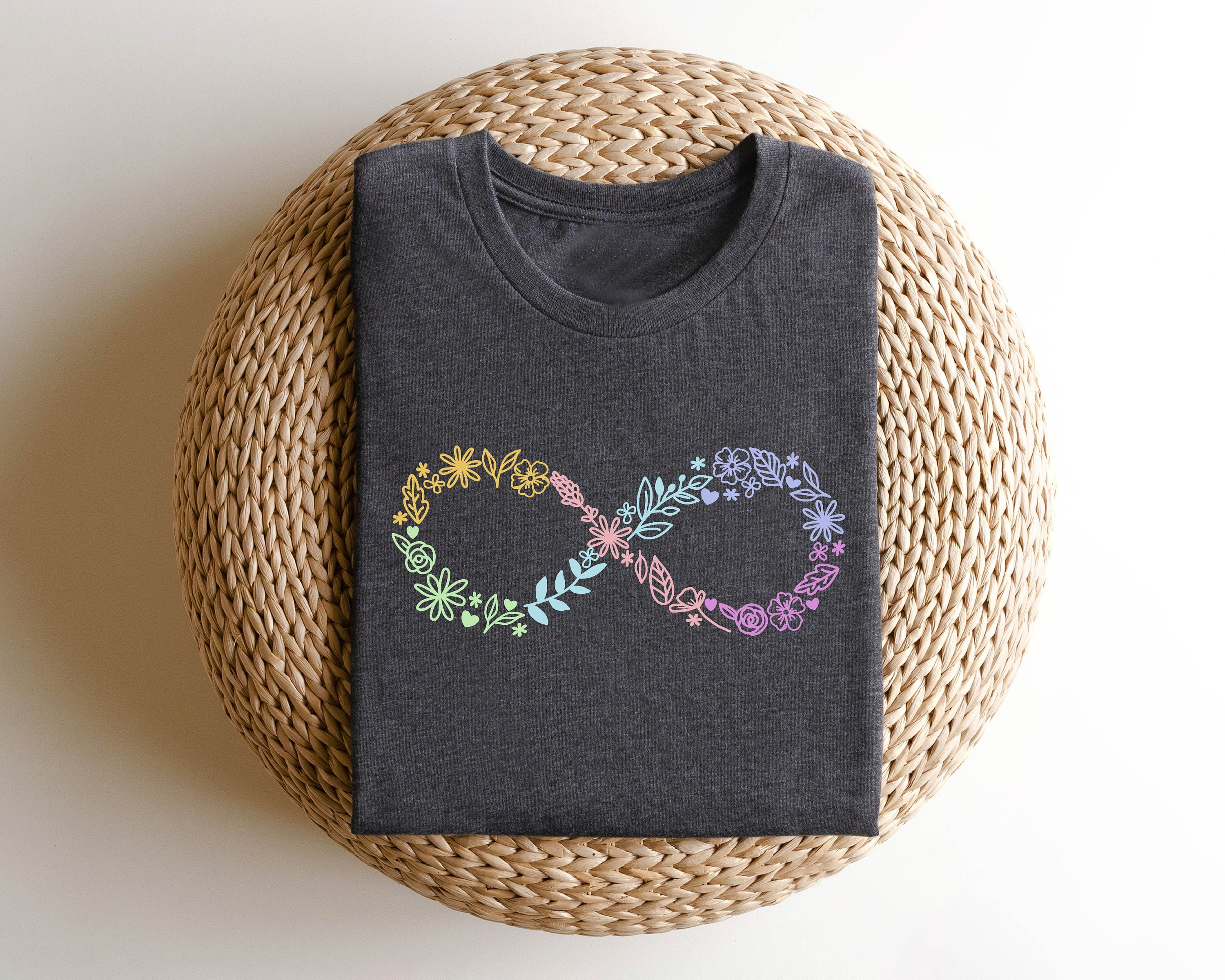 Flower Infinity Neurodiversity Shirt: Autism Awareness Tee, Vintage T ...
