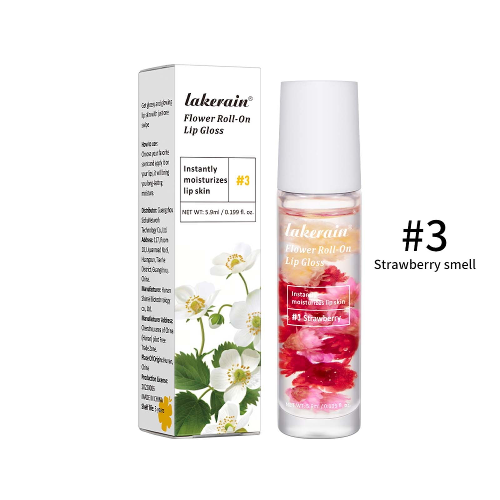 Flower-Infused Moisturizing Lip Oil Roller with Natural Extracts | 5 ...