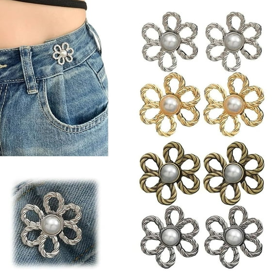 Flower Jeans Button Pant Waist Tightener for Adjustable Waist Buckle ...