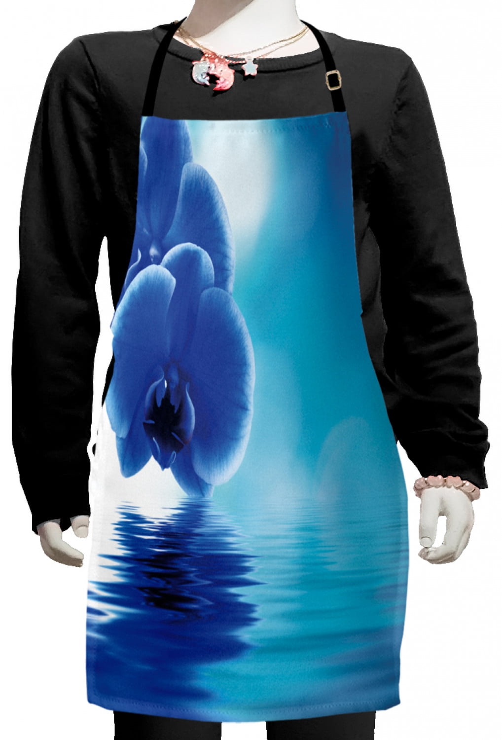 Flower Kids Apron, Orchid Floral Design with Reflection to a River ...