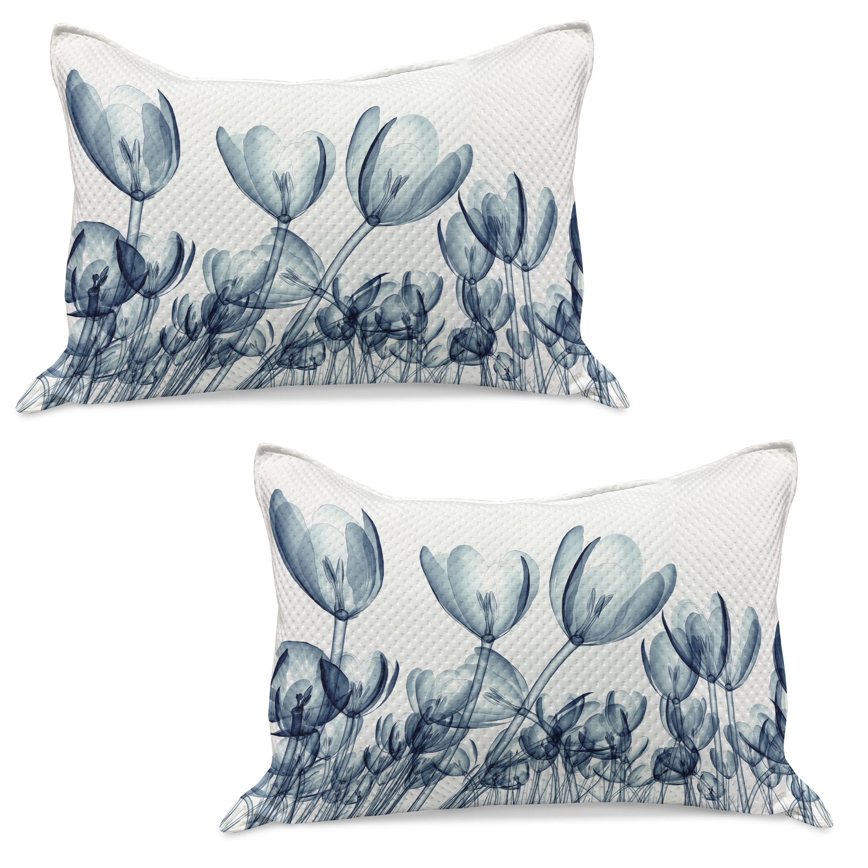 Flower Knitted Quilt Pillowcover Set of 2, Bunch of Different Size X-rays Complex Structures of ...