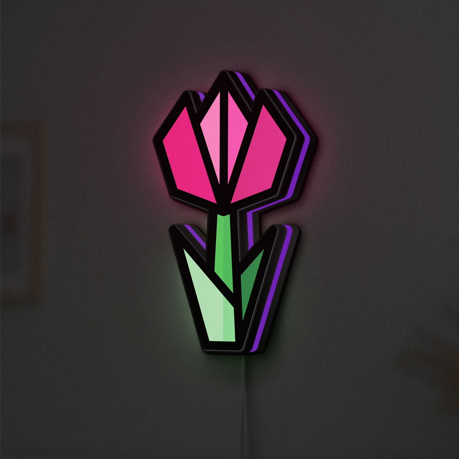 Flower LED Lightbox - Origami Paper Fold Craft Art Decor, Custom Led ...