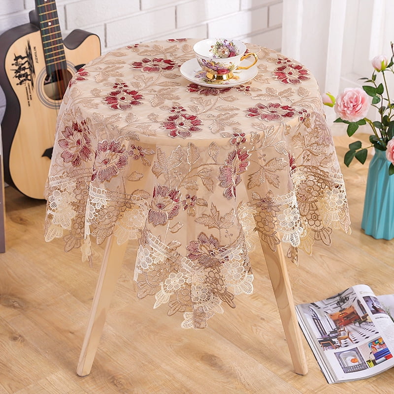 Flower Lace Tablecloth, Small Table Cloth, Embroidered Coffee Table ...