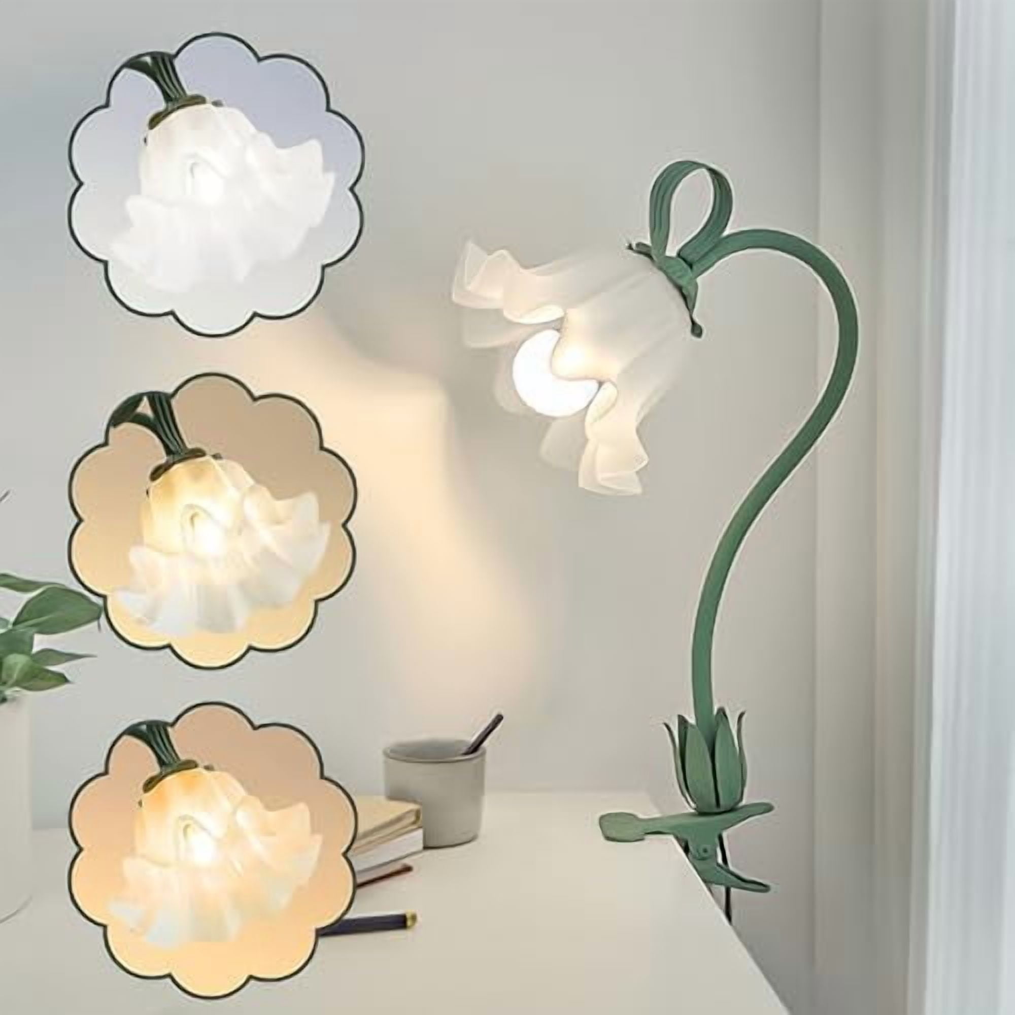 Flower Lamp with Clamp, 3 Colors Modes Lily of The Valley Reading ...