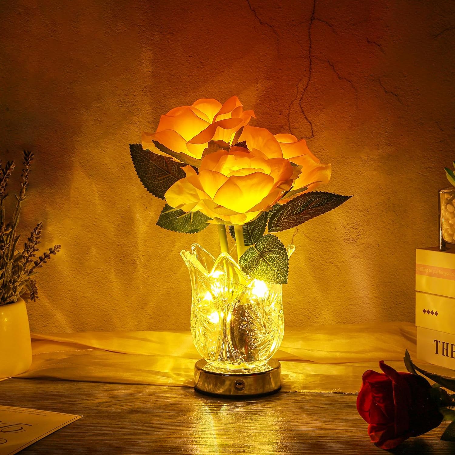 Flower Lamp, Rechargeable Cordless Table Lamp, Touch Tulip Lamp ...