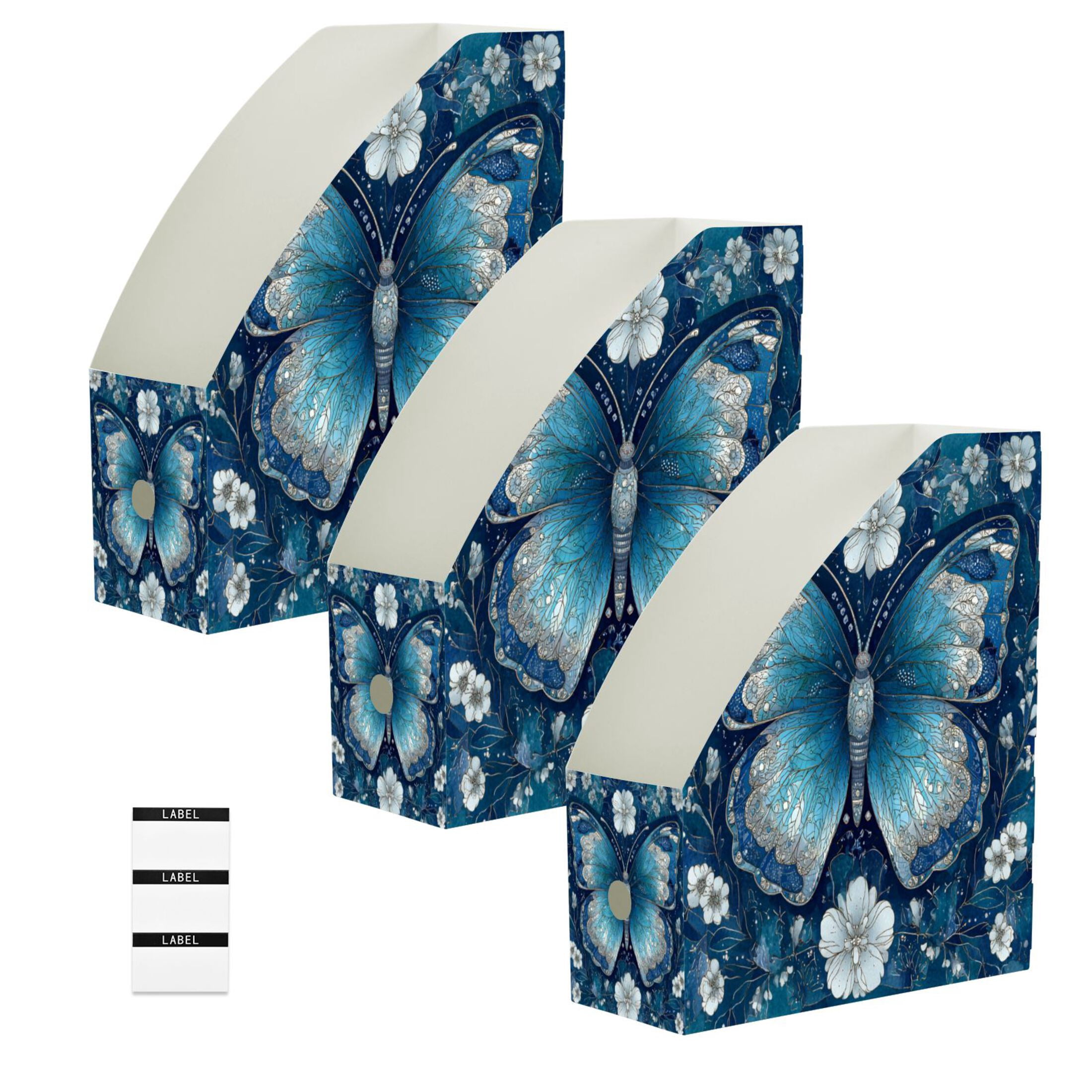 Flower Large Butterfly 6 Pack Magazine File Holders Desktop File ...