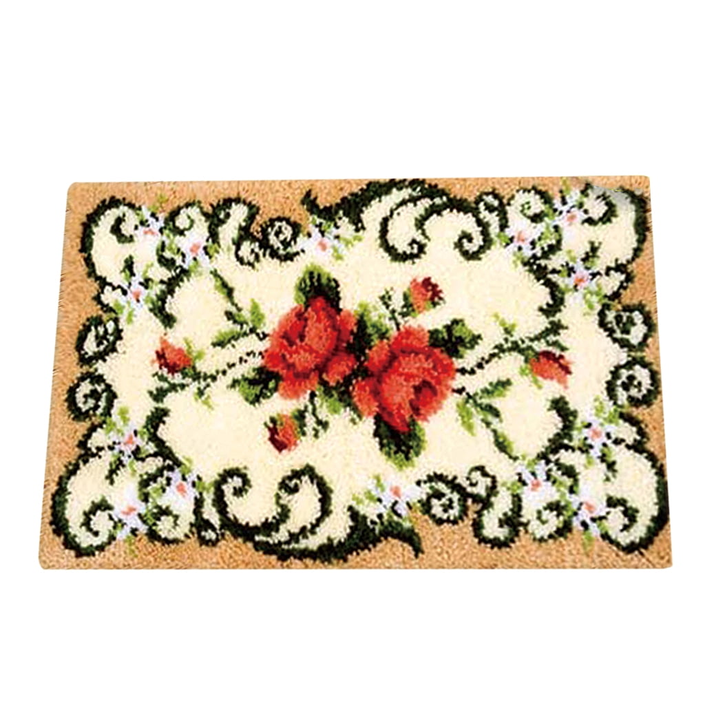 Flower Latch Hook Kits DIY Pillow Mat Making - Walmart.com