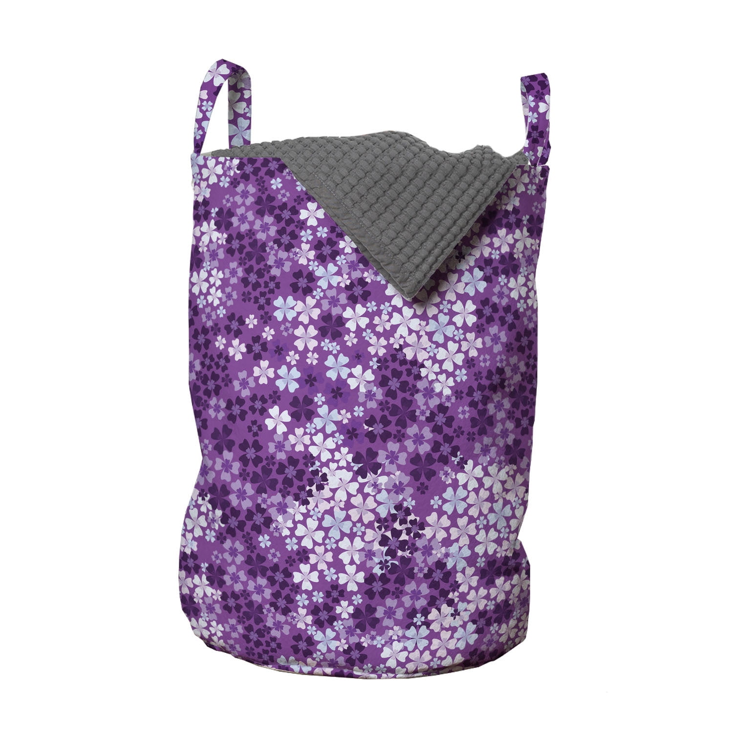 Flower Laundry Bag, Lilac Flowers Blossoms in Spring Romantic Meadow ...