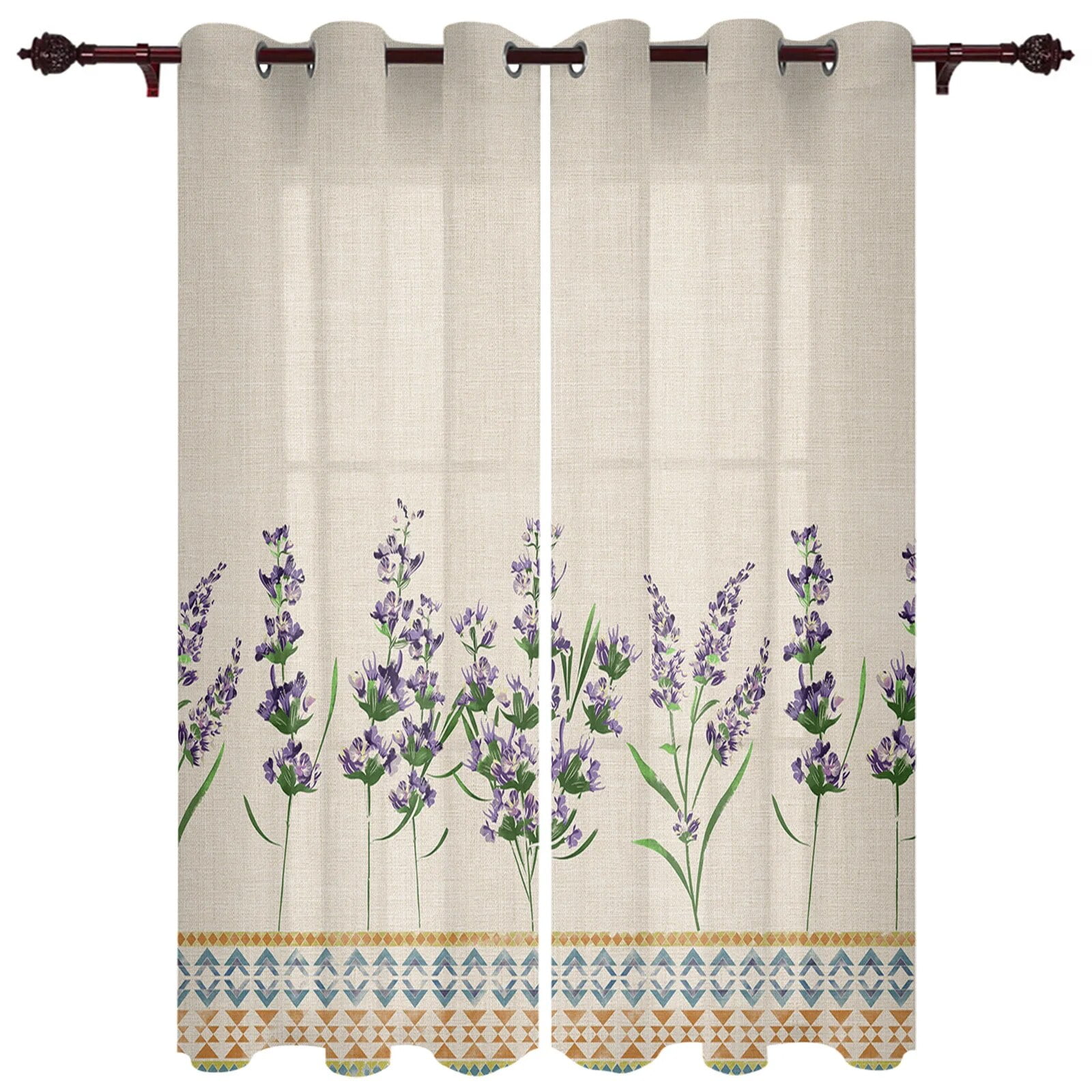 Flower Lavender Boho Curtains for Living Room Luxury Bedroom Window ...