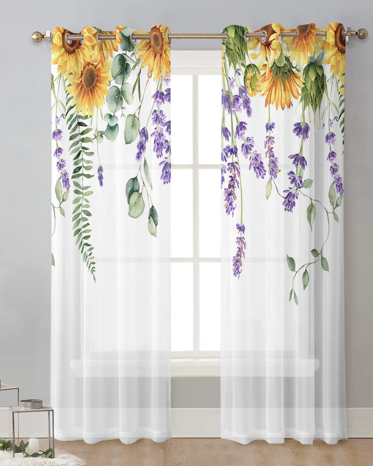 Flower Lavender Butterfly Vintage Purple Tulle Living Room ration ...