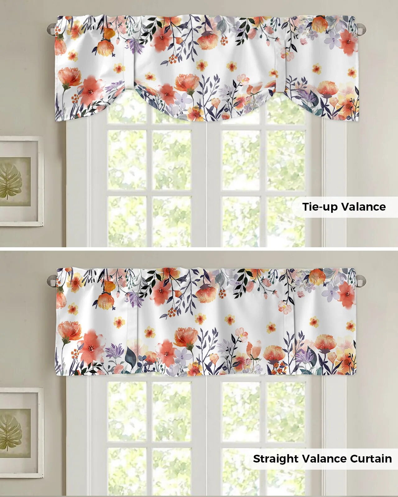 Flower Leaf Line Hand Drawn Window Curtain Bedroom Roman Curtain ...